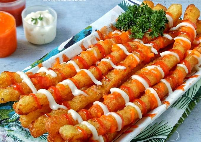 Resep Cheesy Long Fries oleh Chichi Wiranata - Cookpad