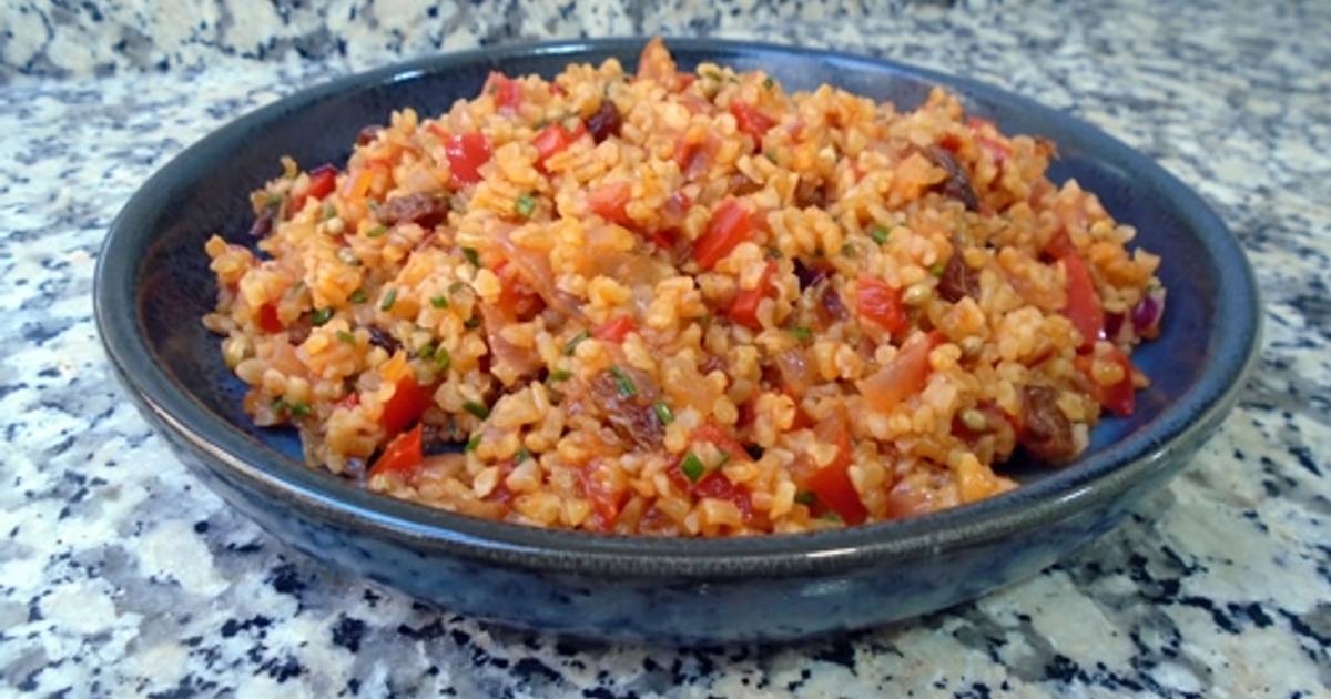 Bulgur con verduras y pasas Receta de Hoy tenemos para comer- Cookpad