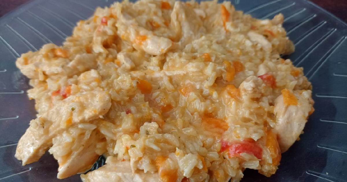 Wok de verduras, pollo y arroz integral Receta de Fati Da Rocha- Cookpad