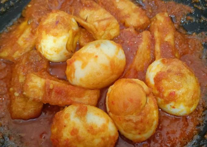 Resep Balado Telur Tahu oleh Rani Ariefah - Cookpad