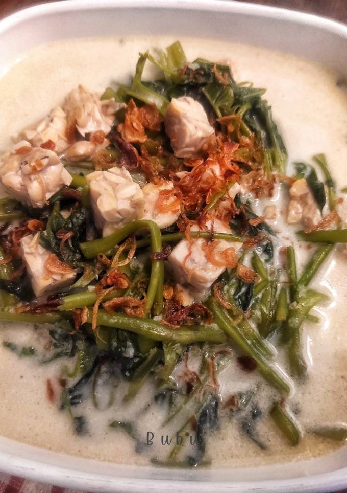 Resep Bobor Kangkung Tempe oleh tresna - Cookpad