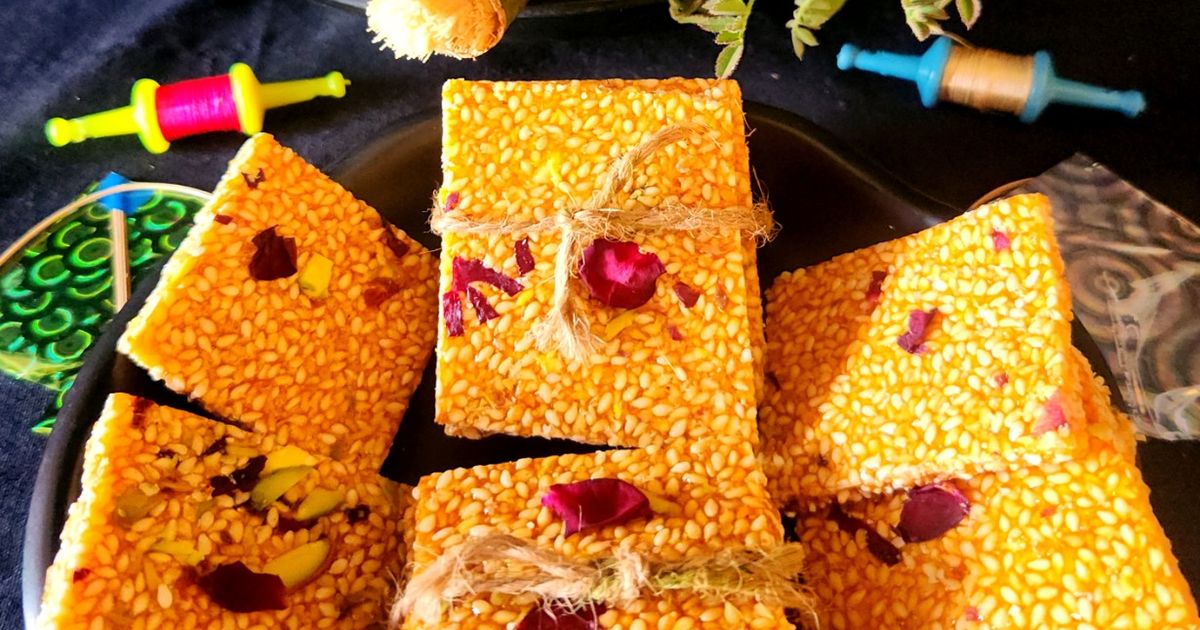 Til Gud Patti Makar Sankranti Special White Sesame Jaggery Chikki ...