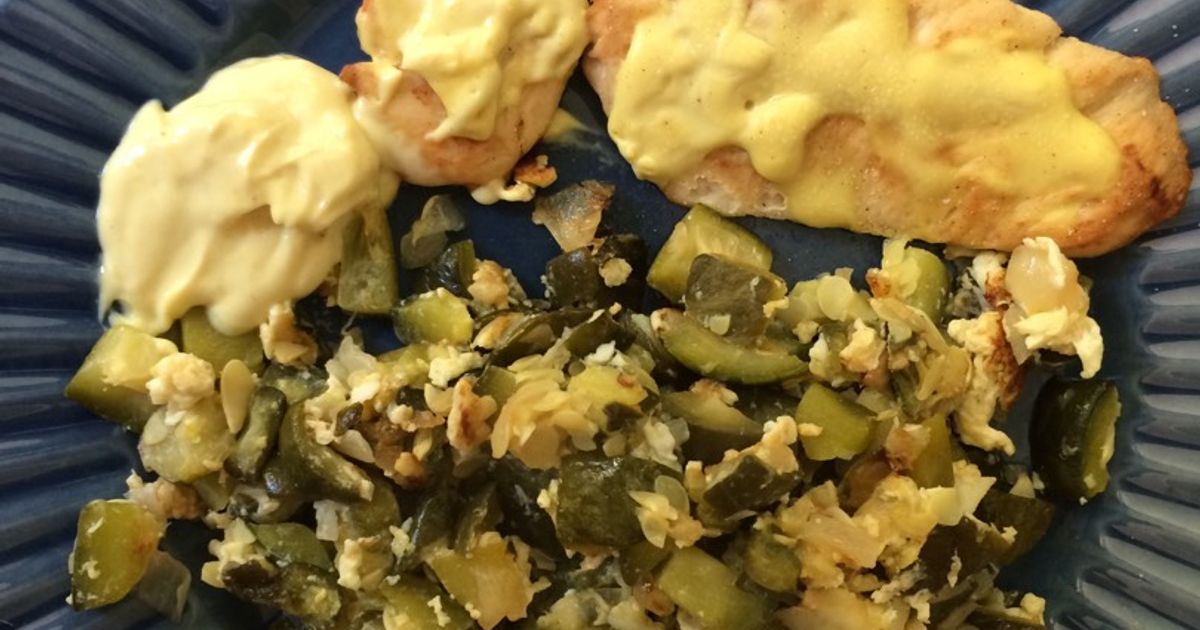pollo a la mostaza con revuelto de zapallitos - recetas caseras- Cookpad