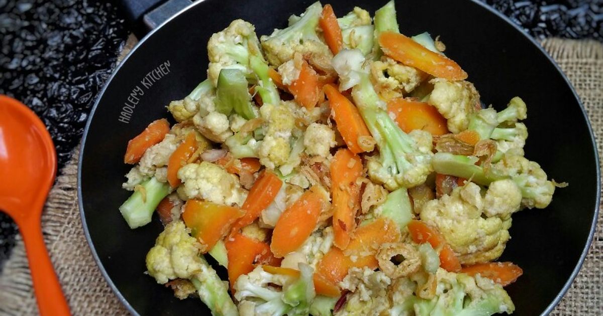Resep tumis bunga kol tanpa kecap rumahan enak dan mudah - Cookpad