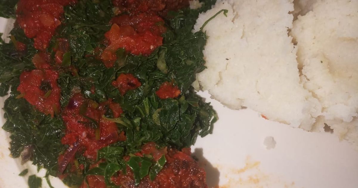 Ugali Served With Meatballs And Sukuma Wiki Recipe by Maggie Karis ...