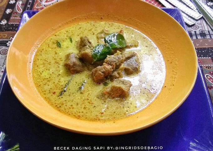 Resep Becek daging sapi Khas Tuban oleh Ingrid Soebagio - Cookpad