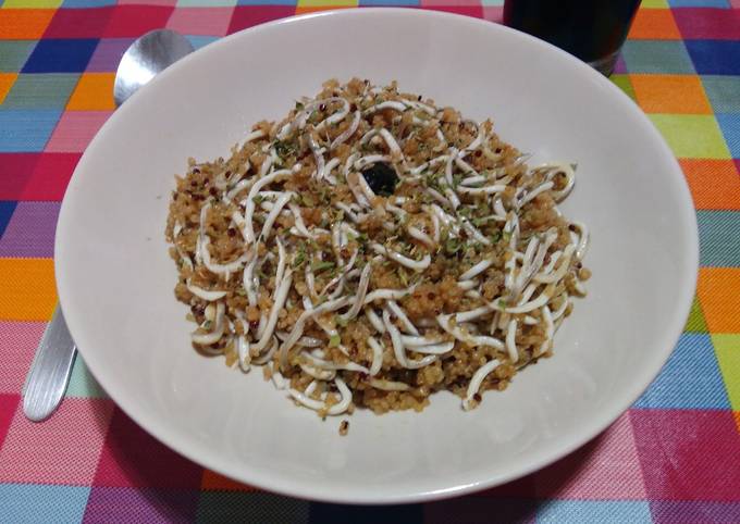 Quinoa con gulas al ajillo Receta de Jesús Ruiz- Cookpad