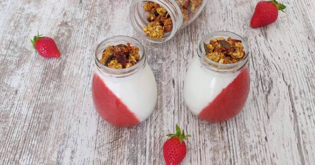 Verrine fraise/fromage blanc /granola de hervouet veronique - Cookpad