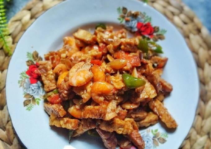 Resep Tumis Tempe Udang Saus Tiram oleh Farhah - Cookpad
