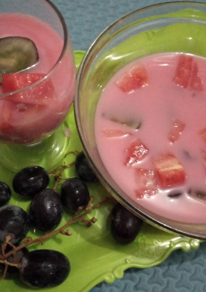 Resep Es buah anggur🍷 semangka oleh Muhsonah Hamid - Cookpad