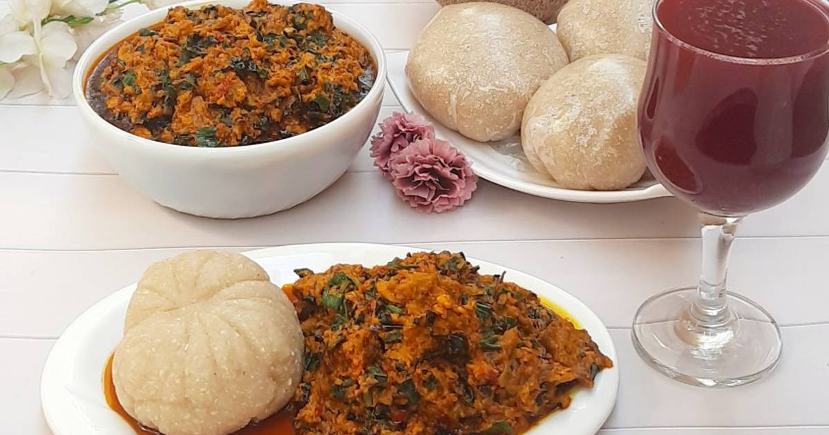 Eba with egusi soup Recipe by Maryam Harande - Cookpad