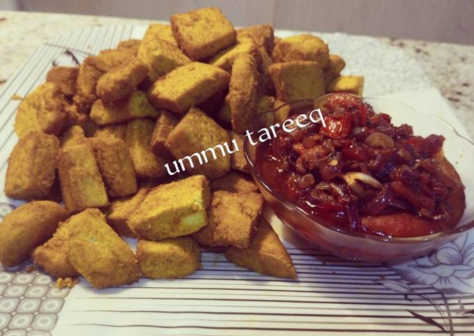 Curry topu da sauce din tomatar da Albasa da chilli girki daga ummu ...