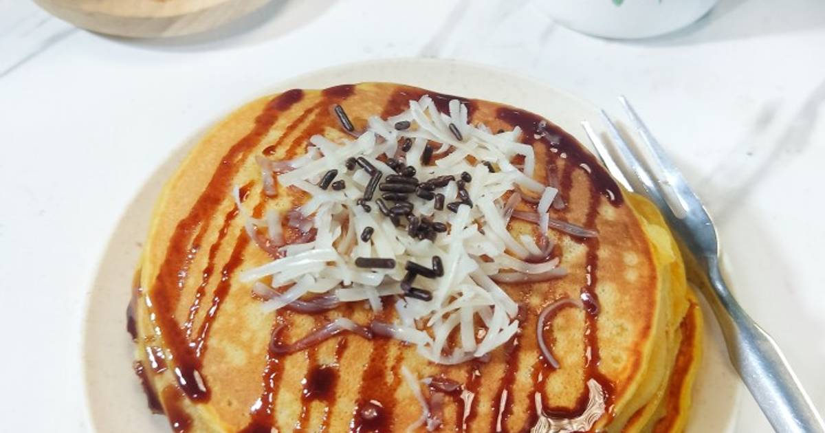Resep Pancake labu kuning oleh Nyanyah - Cookpad