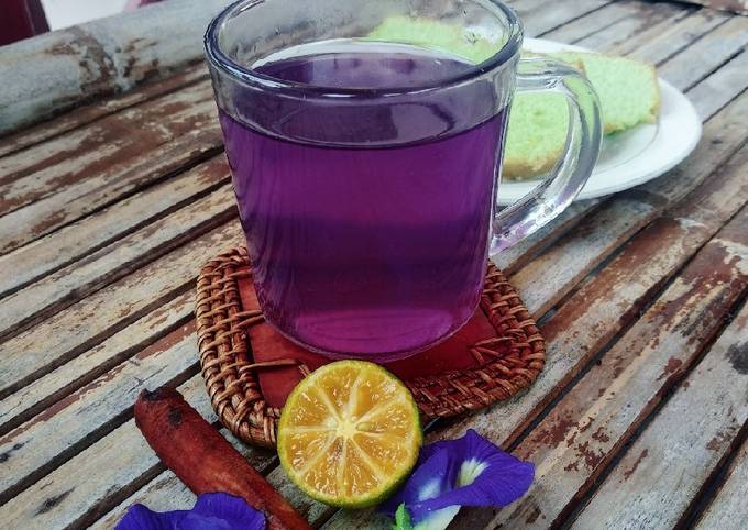 Resep Teh Telang Jahe Kayu Manis oleh Dessy Kemalasari - Cookpad
