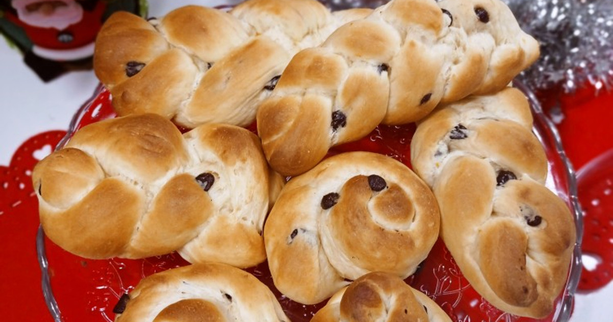 Trenzas Y Caracolas De Pan Dulce Con Pepitas De Chocolate 🎄 Receta de ...