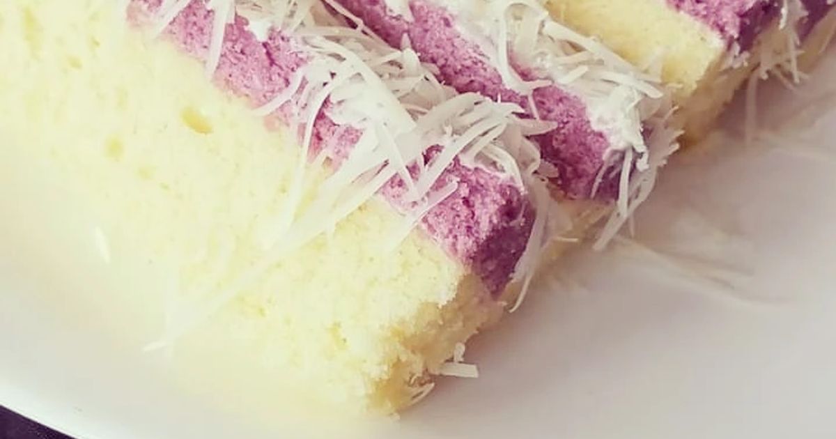 Resep bolu lumer ungu rumahan enak dan mudah - Cookpad