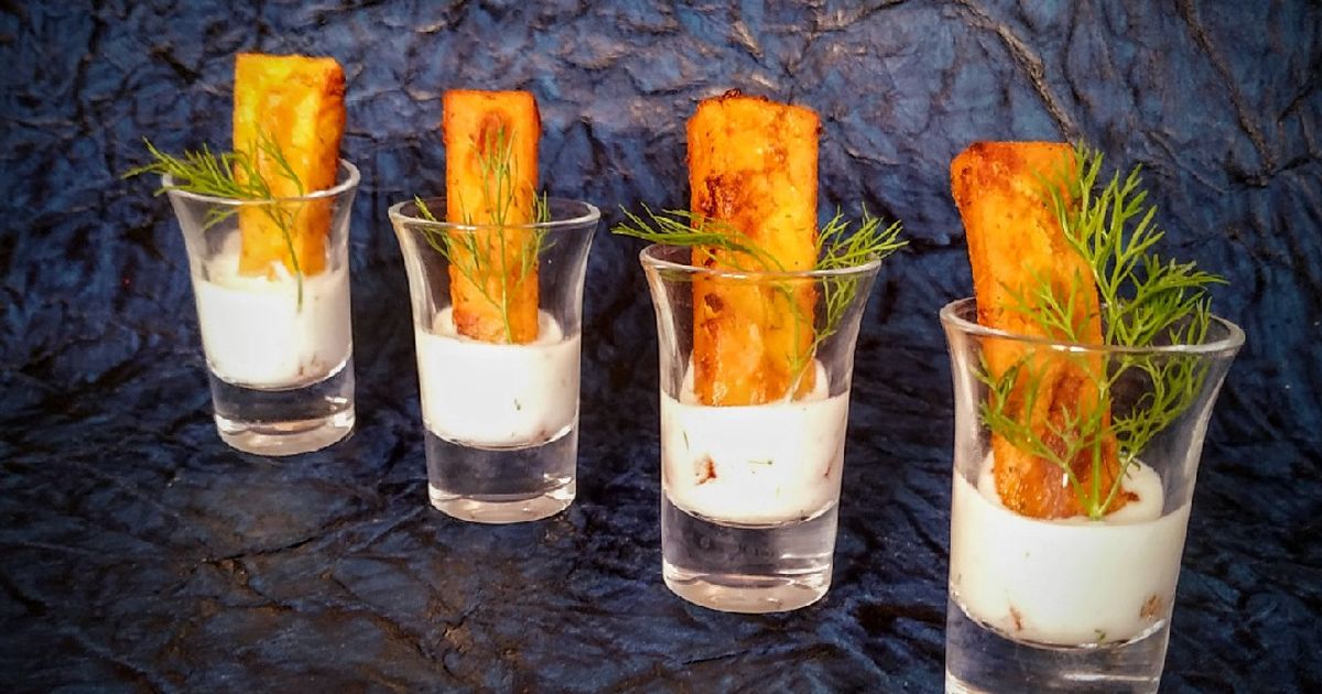 Crispy Turmeric Panisse With Dill And Yogurt Dip Recipe by Chhaya ...