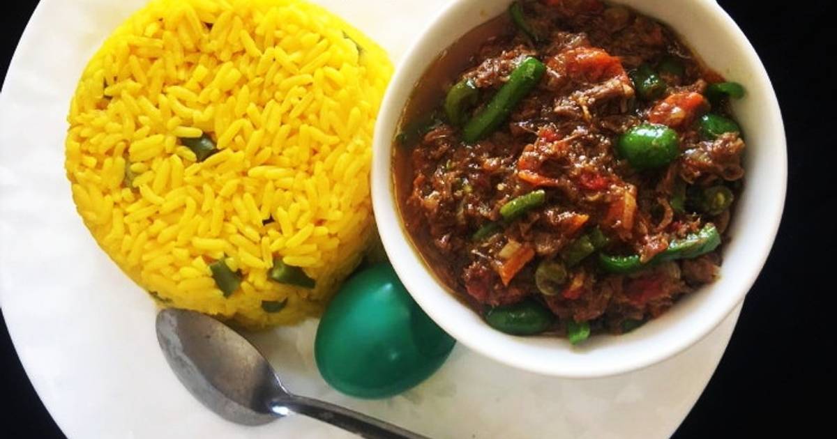 Turmeric rice with minced meat and vegies Recipe by Princess Amrah ...