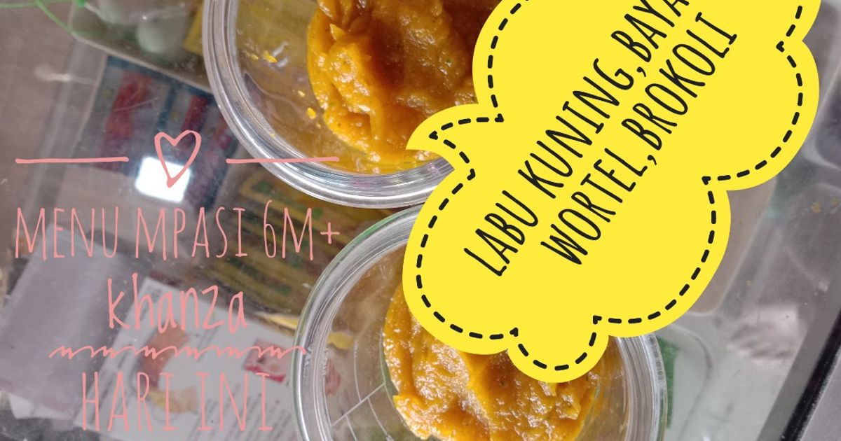 Resep mpasi puree labu kuning 6m rumahan enak dan mudah - Cookpad
