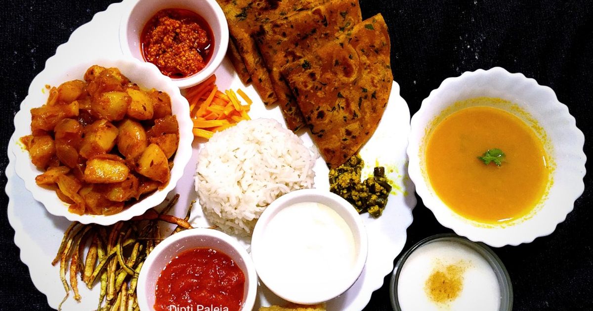 Kathiawadi Lunch Thali Recipe by Dipti Paleja - Cookpad