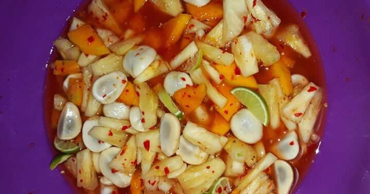 Resep asinan buah nanas kedondong timun rumahan enak dan mudah - Cookpad