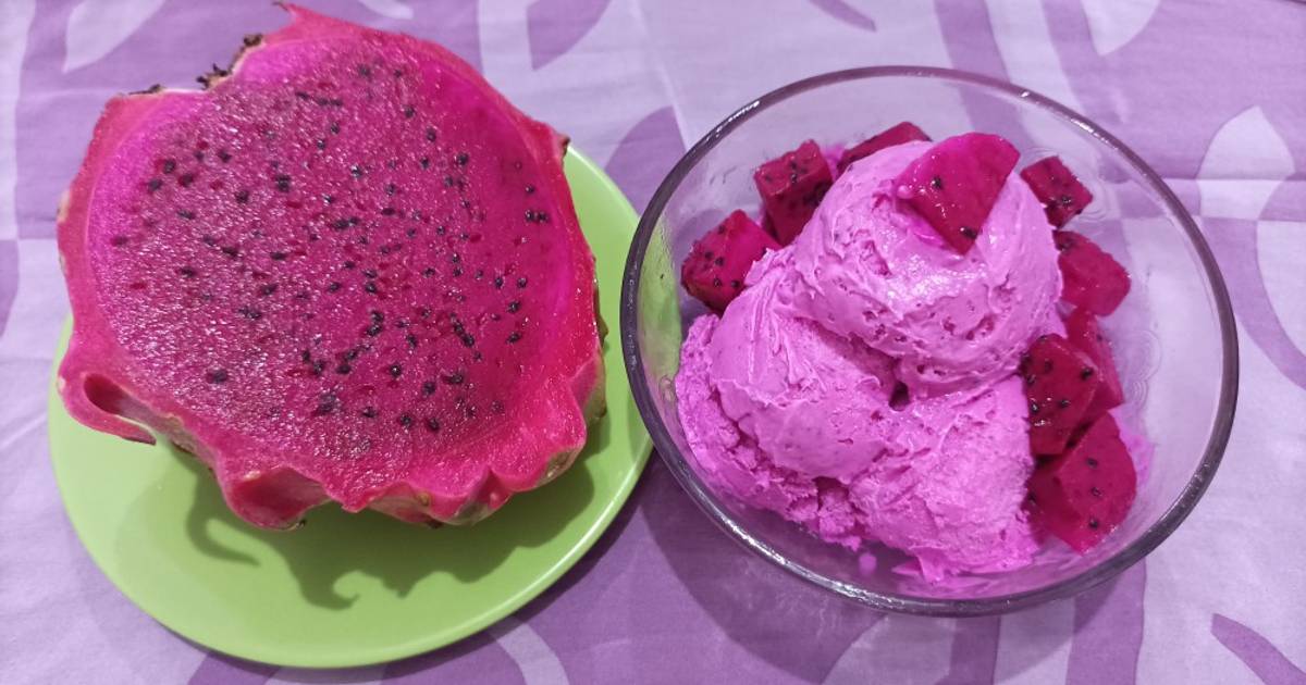 Resep Homemade Dragon Fruit Ice Cream 🍧 oleh Ulla - Cookpad