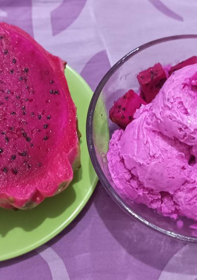 Resep Homemade Dragon Fruit Ice Cream 🍧 oleh Ulla - Cookpad