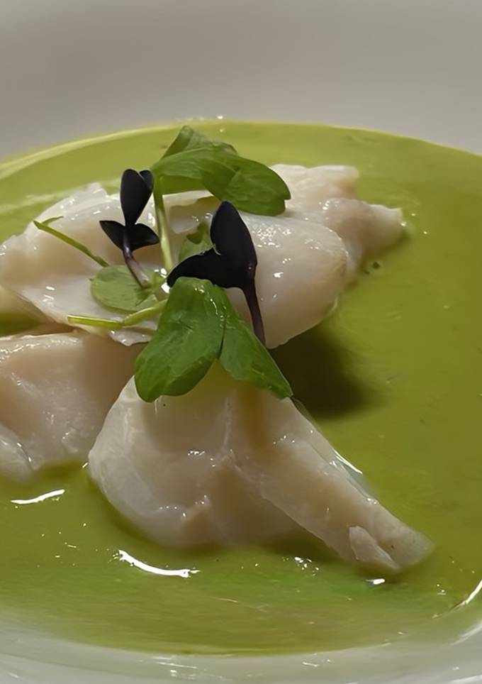 Anise steamed cod with lemongrass and pea purée Recipe by RECIPES FROM ...
