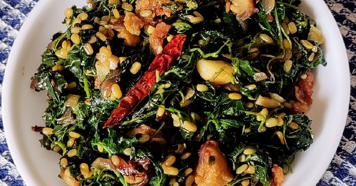 Green Amaranth Leaves/Chaulai Saag Cooked With Moong And Bodi Recipe by ...