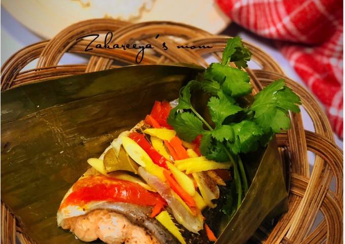 Resep Pepes Ikan Salmon Bumbu Iris (Rempah) oleh Wa Rahma - Cookpad
