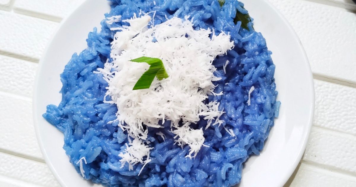 Resep Ketan Urap Bunga Telang oleh KasMira - Cookpad