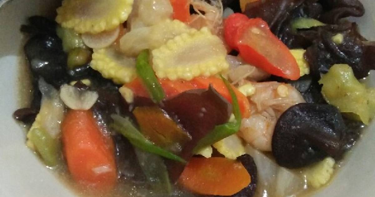 Resep Capcay udang Jamur kuping oleh Ekyna - Cookpad