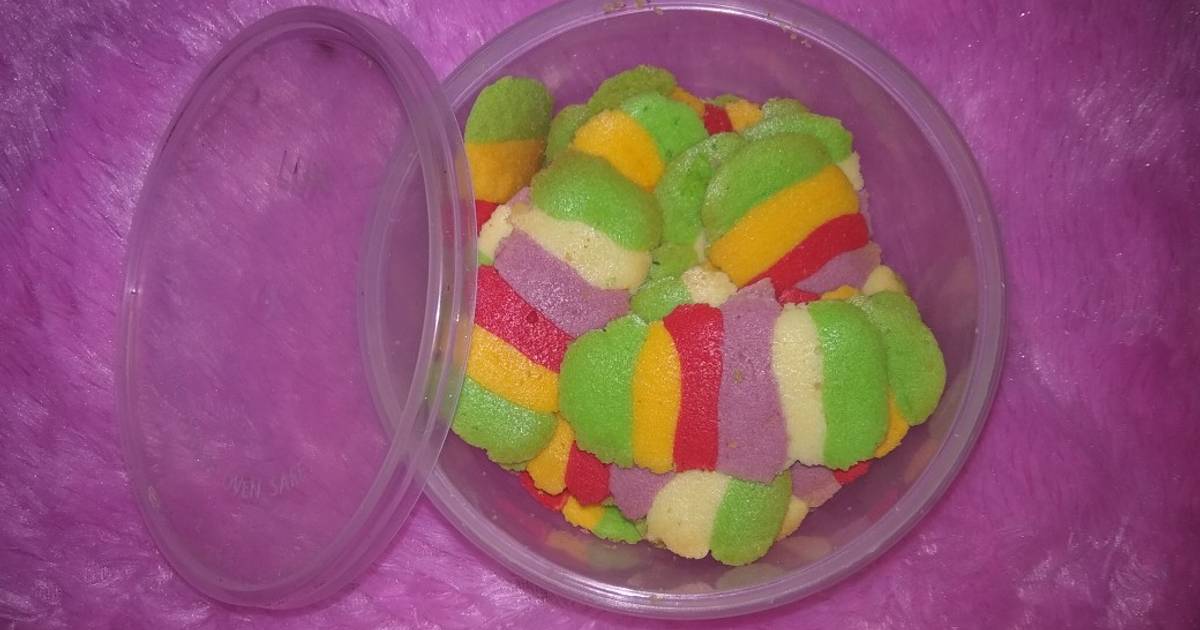 Resep Lidah Kucing Rainbow oleh Mira - Cookpad