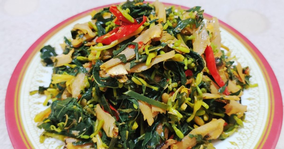 Resep Bu Pe T(bunga Pepaya Teri) Daun Singkong oleh AzizahPrantoro ...