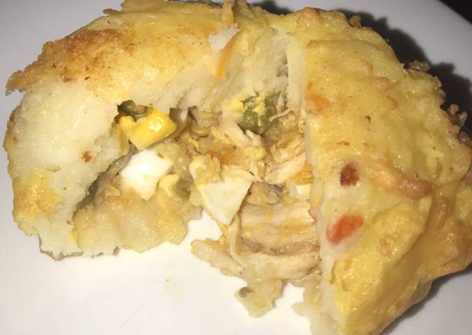 Papa rellena con pollo Receta de Maria Luisa Aguilar- Cookpad