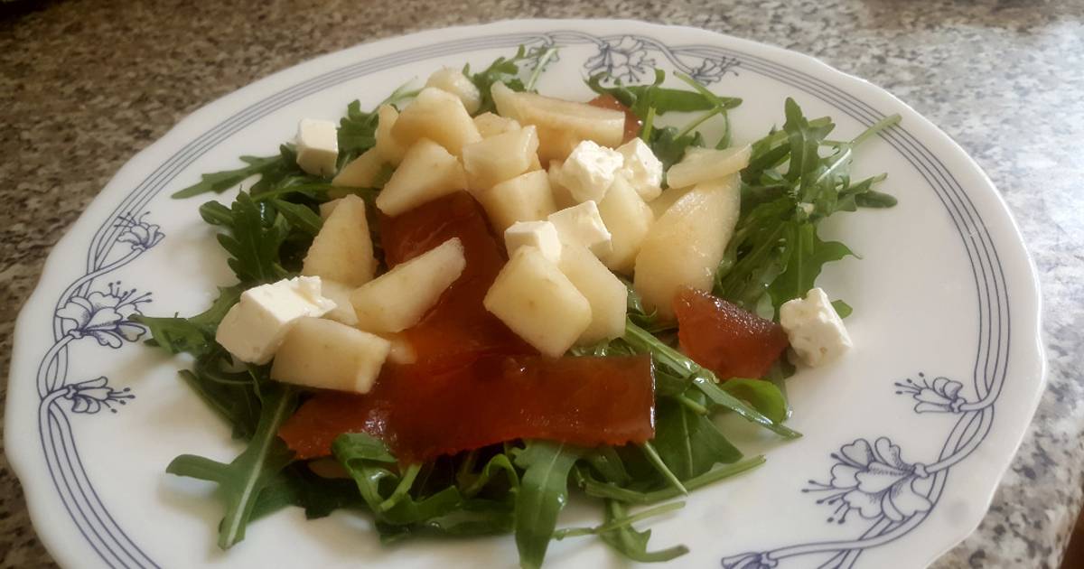 Ensalada de Rúcula, Pera, Membrillo y Queso Receta de Montse Casellas ...