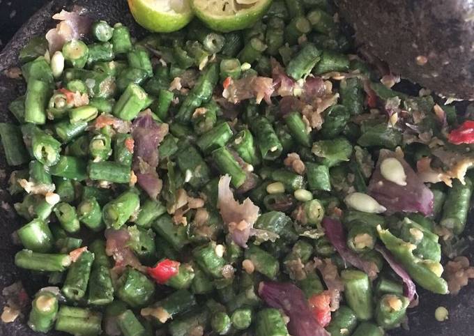 Resep Mencok kacang panjang oleh Mila Karsani - Cookpad