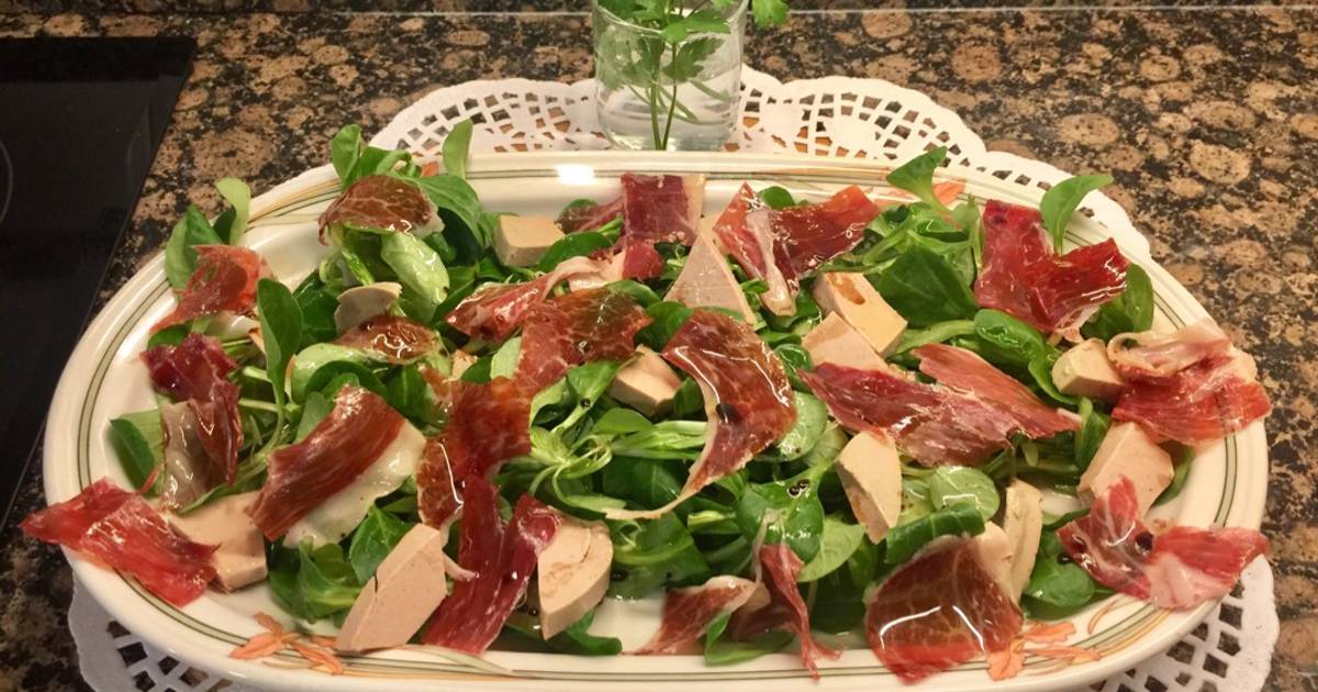Ensalada De Canónigos Foie Y Jamón Ibérico Sin Gluten Receta De