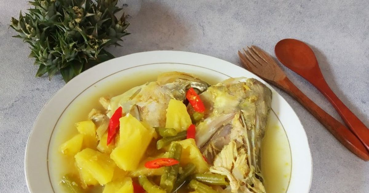 Resep Sayur Asam Nanas Kepala Ikan Pipih (Ikan Belida) oleh Hj.Tintin ...
