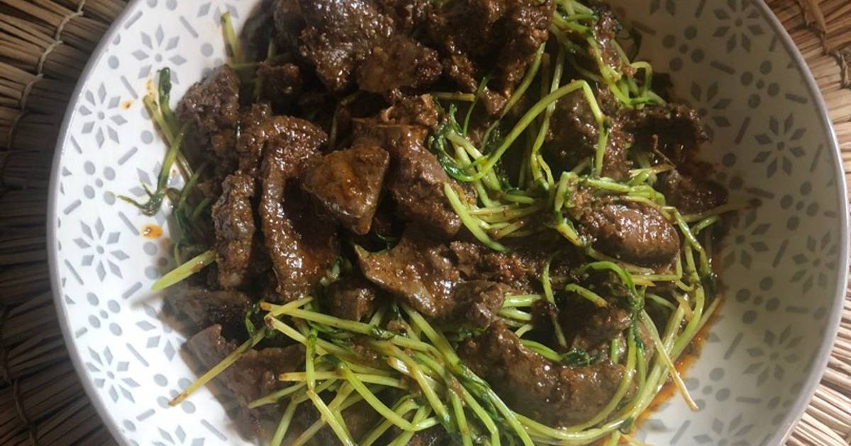 Resipi Hati Goreng Pucuk Kacang oleh Salina Jalaludin - Cookpad