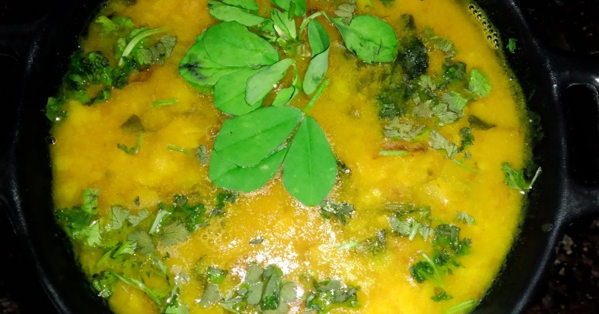 मेथी फ्राई दाल (Methi Dal Fry Recipe In Hindi) रेसिपी बनाने की विधि in ...