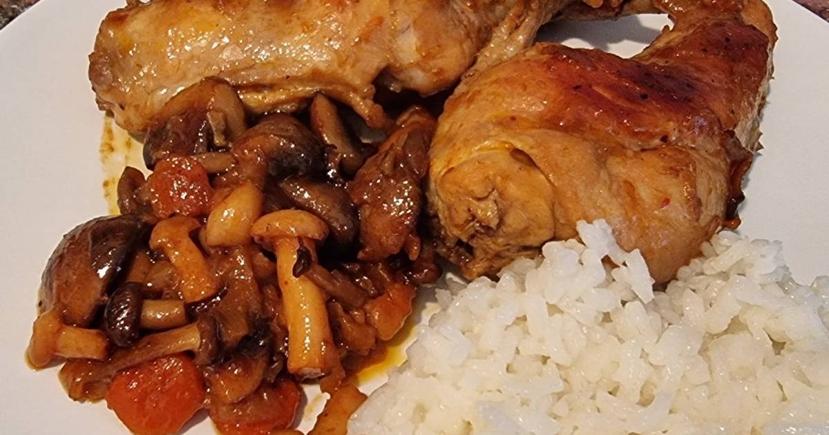 Contramuslos de Pollo y Conejo con Portobello y Shimeji Receta de Quino ...