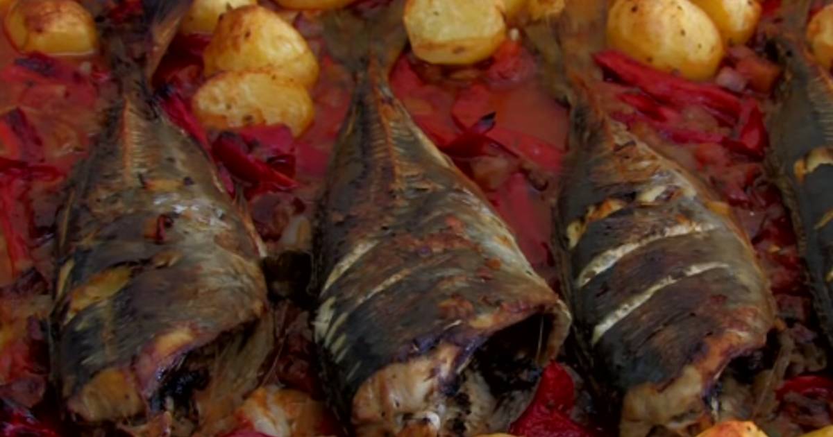 Carapau assado no forno Receita por Raquel - Cookpad