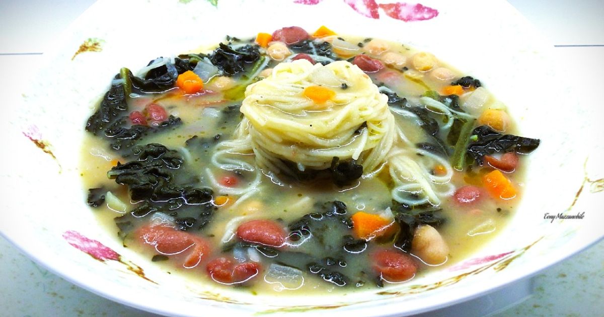Angel Hair Soup With Tuscan Kale Recipe By Tony Mazzanobile