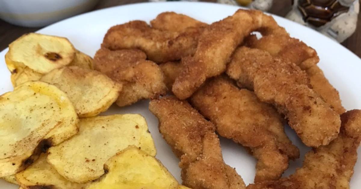 Pavita fingers con papas fritas🥔 🔝 Receta de Homemade.sato- Cookpad