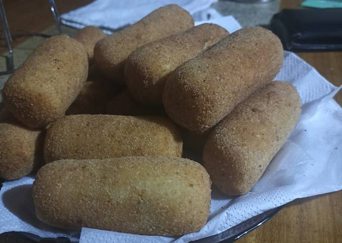 Croquetas de papa, jamón y queso Receta de Belrecetas- Cookpad