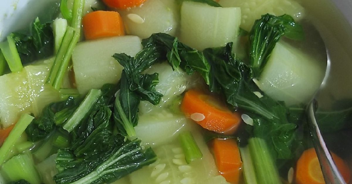 Resep sayur bening timun dan sawi rumahan enak dan mudah - Cookpad