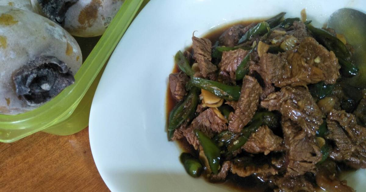 Resep Oseng Daging Sapi Cabe Ijo oleh Christina - Cookpad