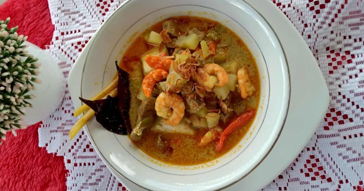 Resep Lontong Sayur Ati Sapi Dan Udang oleh Siska Murtini - Cookpad