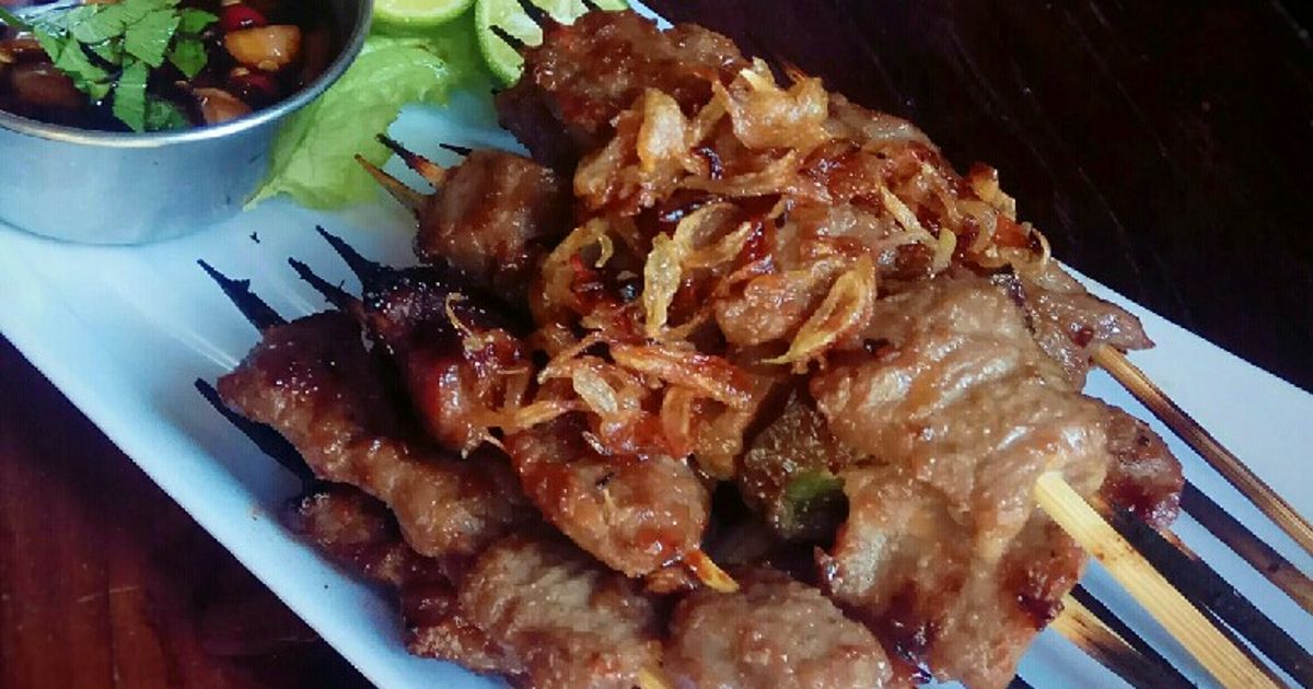 Resep Sate Sapi (Bumbu Kecap) oleh pawonbune_aas - Cookpad